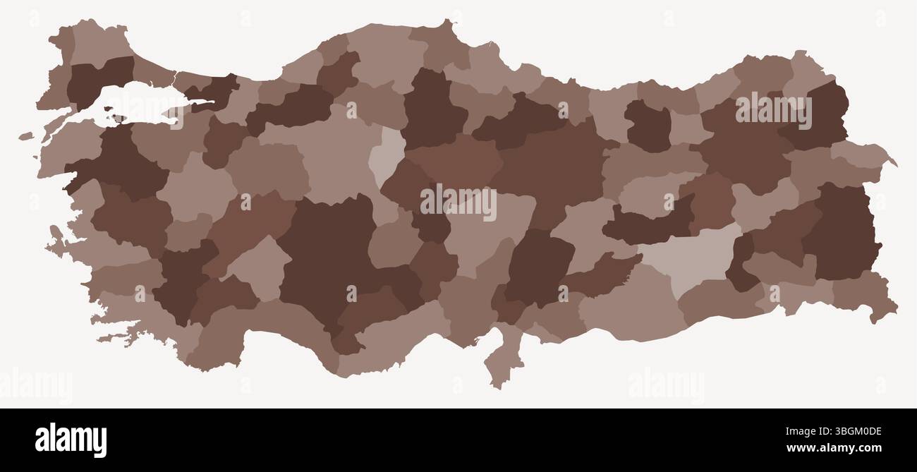 Map of Turkey with regions. Just a simple country border map with ...