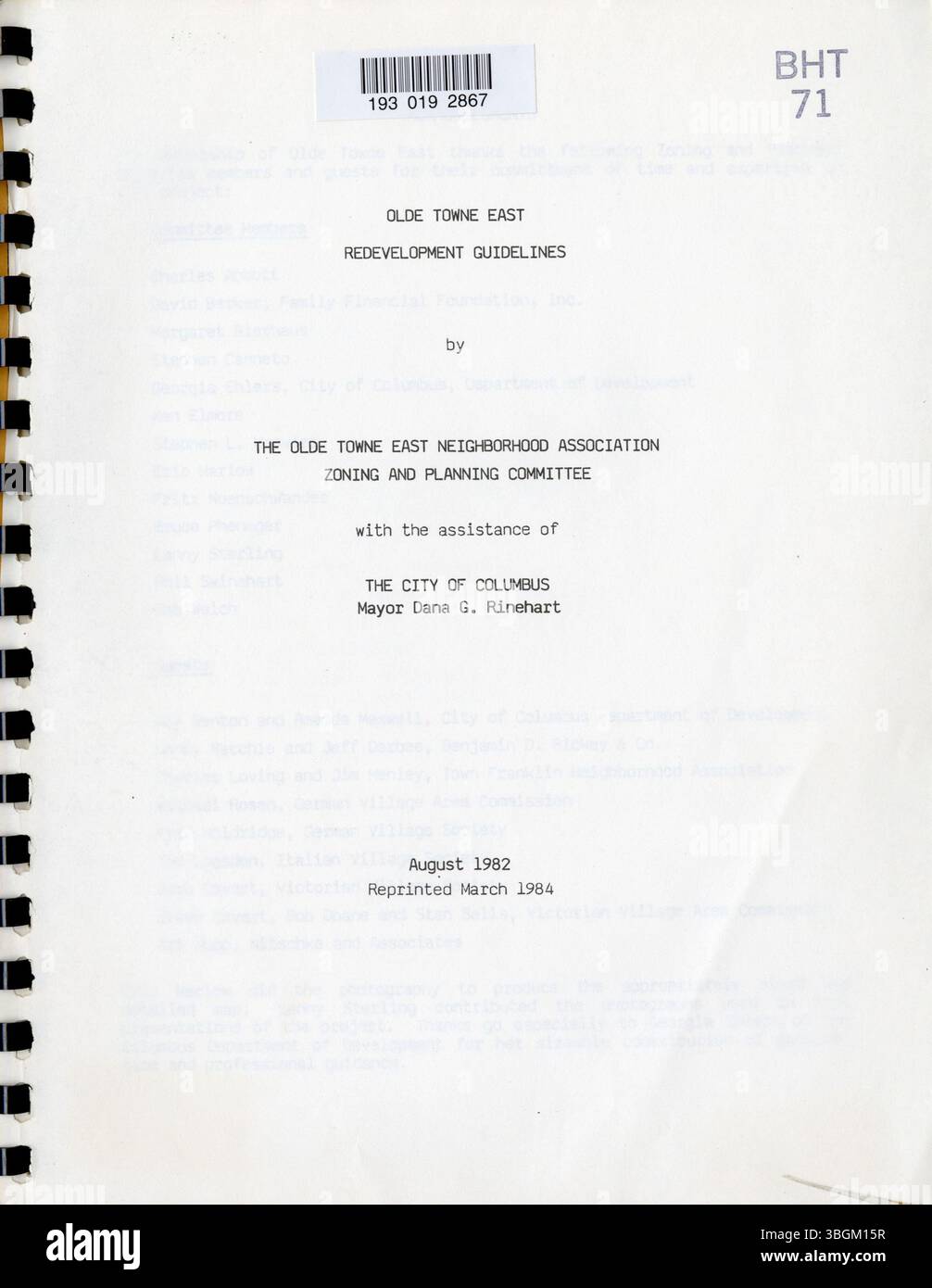 The 1982 Olde Towne East Redevelopment Guidelines document outlines key ...