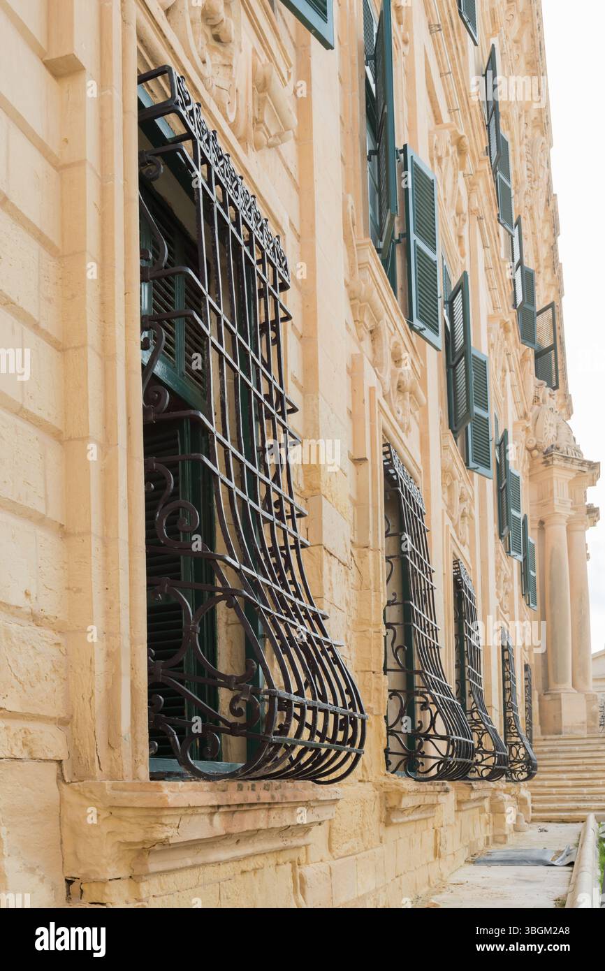 Traditional pregnant windows of Malta. Gracefully curved design of ...