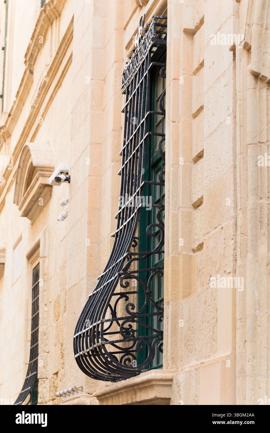 Traditional pregnant window of Malta. Gracefully curved design of ...
