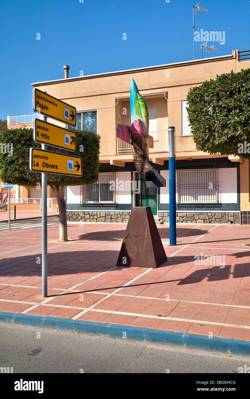 Airplane monument, statue, Paseo Maritimo, Santiago de Ribera, Mar ...