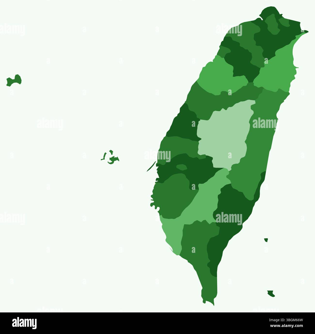 Map of Taiwan with regions. Just a simple country border map with ...