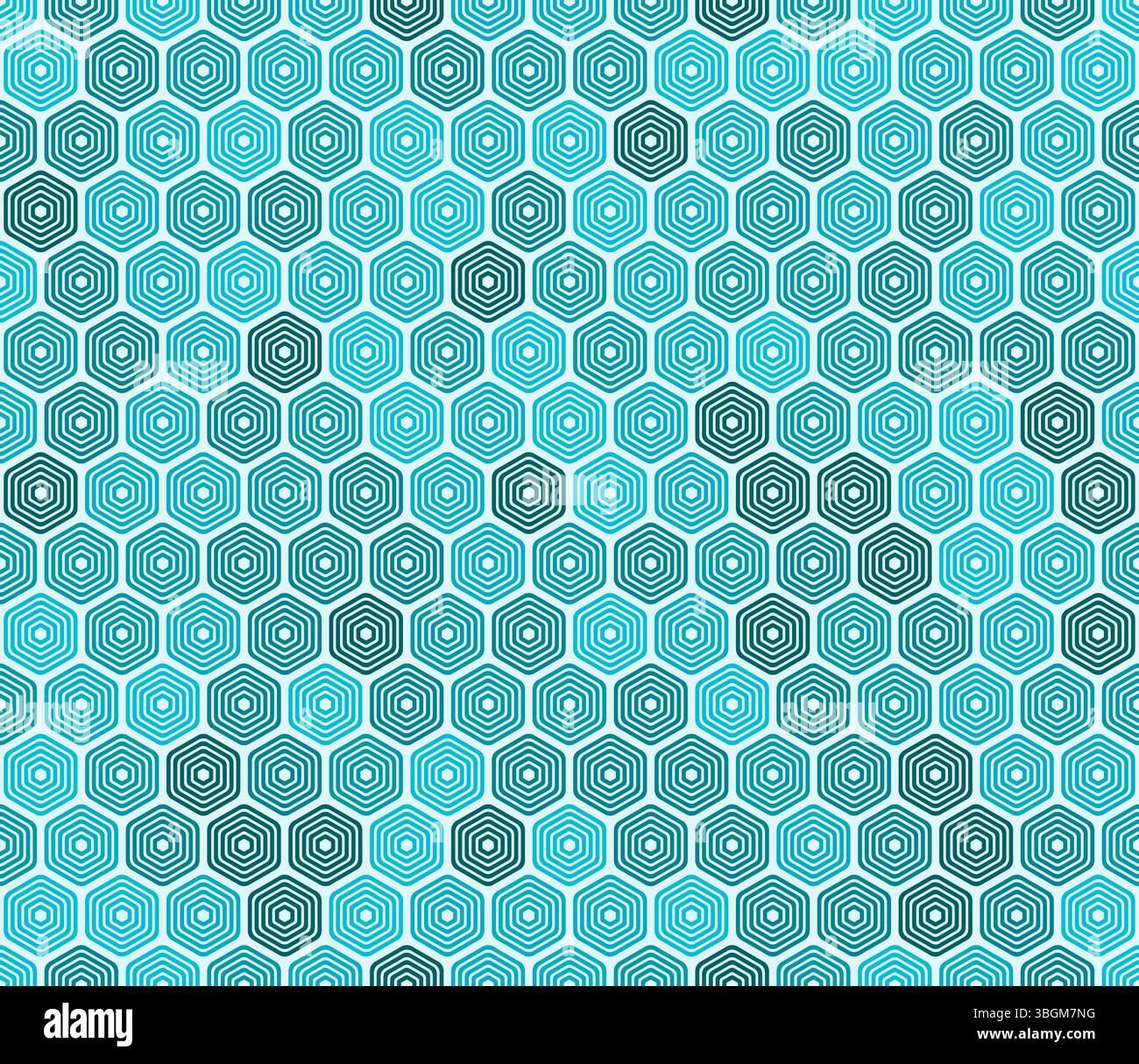 Vector science background. Bold rounded stacked hexagons mosaic pattern. Blue color tones ...