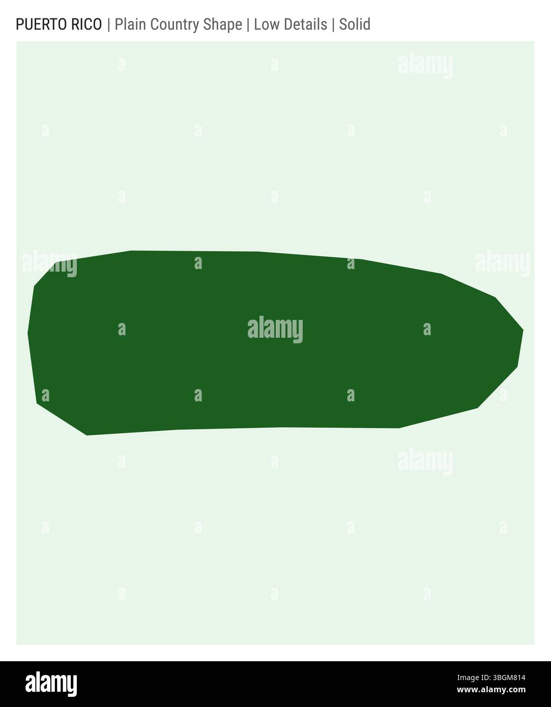 Puerto Rico plain country map. Low details. Solid style. Shape of ...