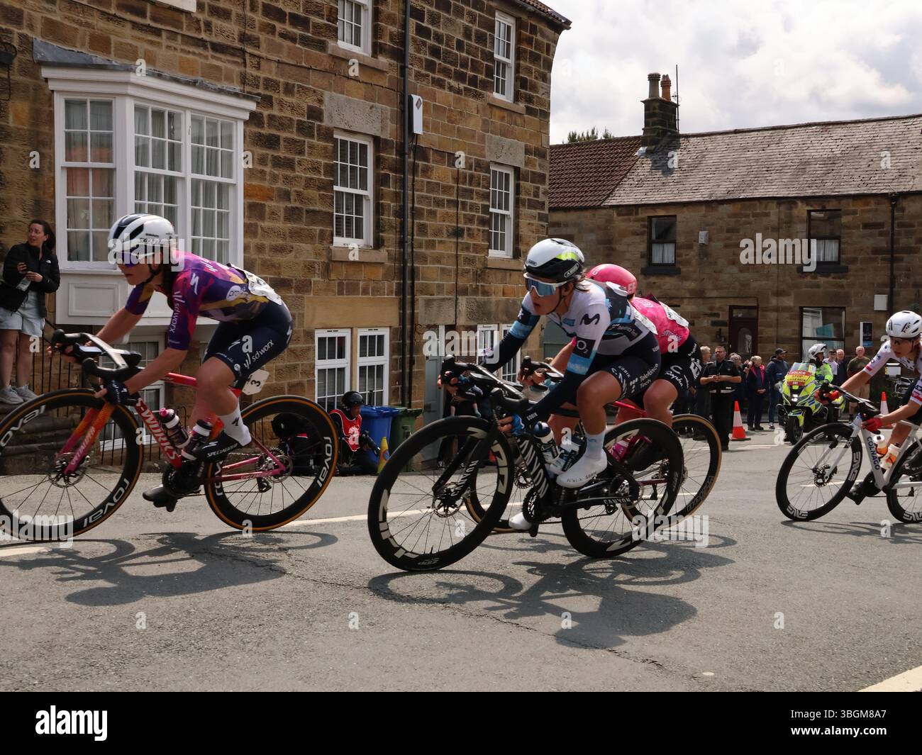 Riders in the peloton compete during Stage 1 of the 2025 Lloyds Bank ...