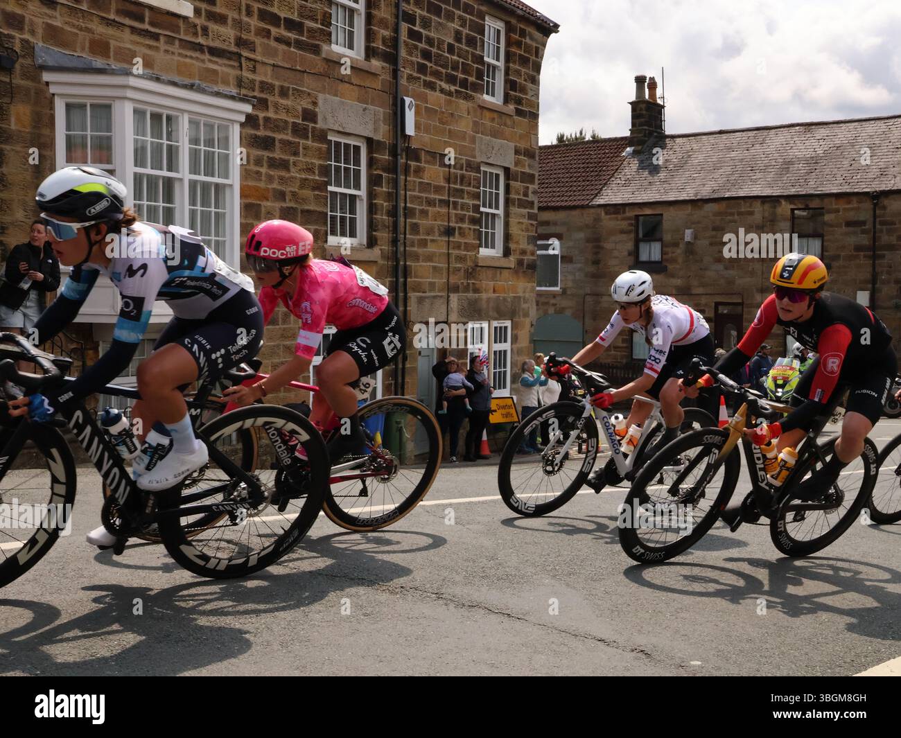 Riders in the peloton compete during Stage 1 of the 2025 Lloyds Bank ...