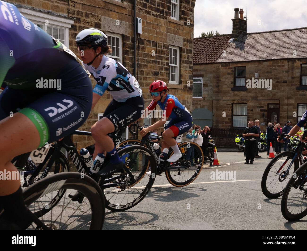 Riders in the peloton compete during Stage 1 of the 2025 Lloyds Bank ...