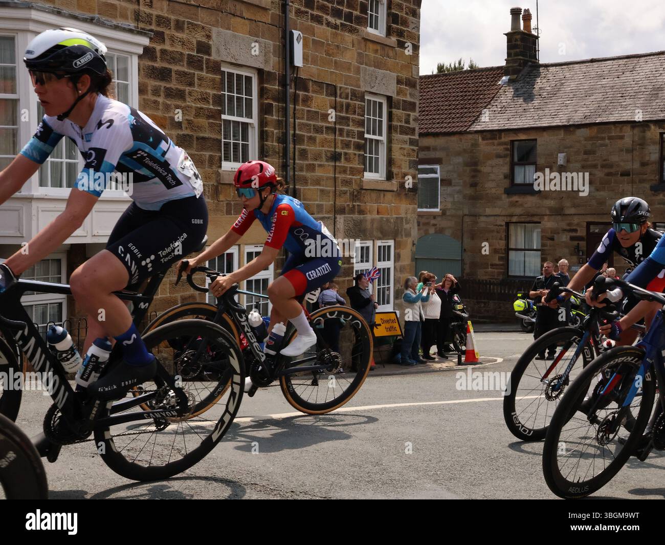 Riders in the peloton compete during Stage 1 of the 2025 Lloyds Bank ...