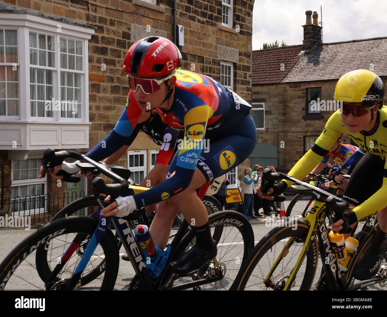 Riders in the peloton compete during Stage 1 of the 2025 Lloyds Bank ...
