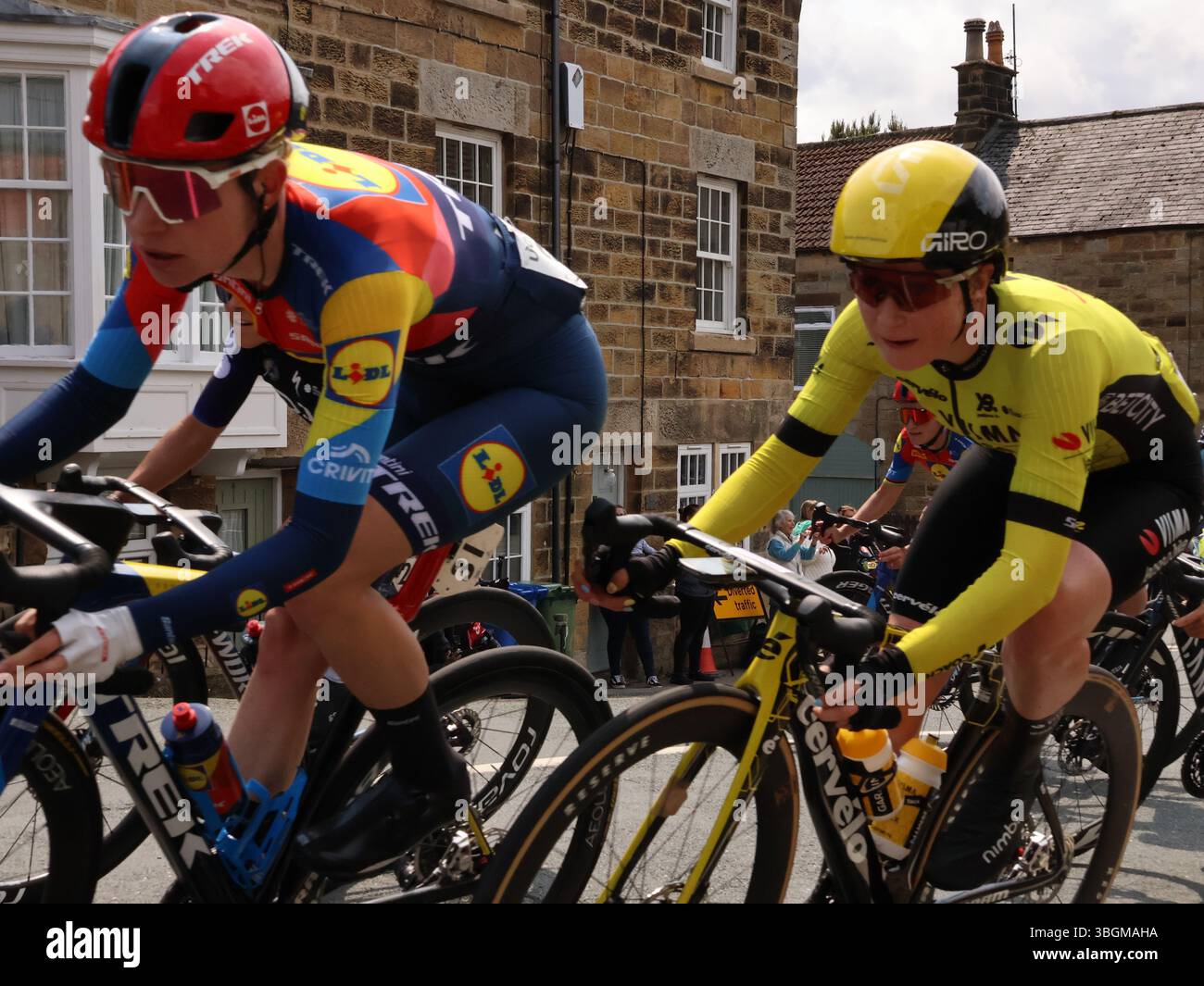 Riders in the peloton compete during Stage 1 of the 2025 Lloyds Bank ...