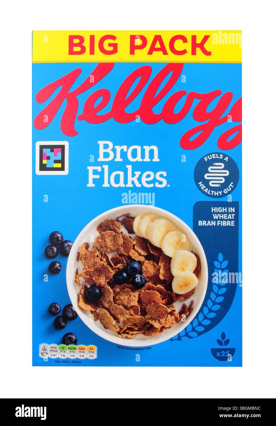 Kellogg's bran flakes big pack crunchy whole wheat cereal flakes in a ...