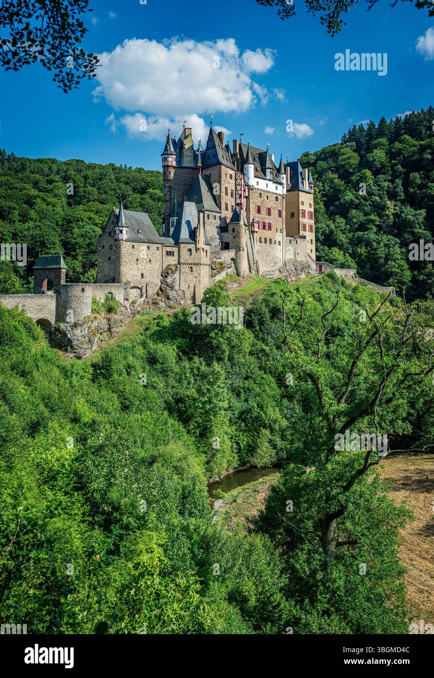 Eltz Castle, a dream castle with half-timbered structures in the ...