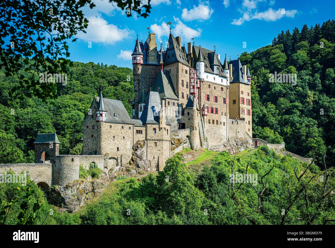 Eltz Castle, a dream castle with half-timbered structures in the ...