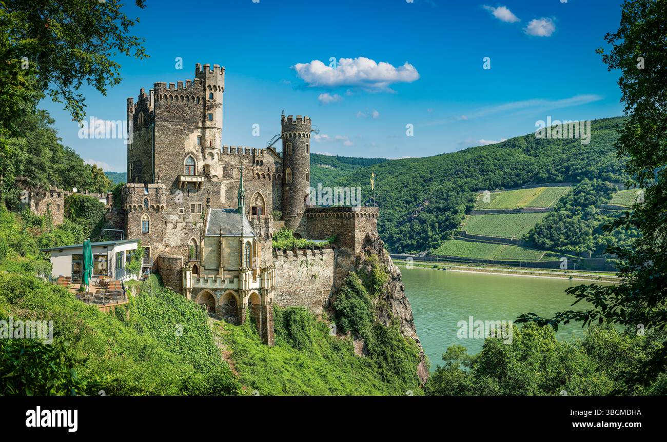 Rheinstein castle on upper hi-res stock photography and images - Alamy