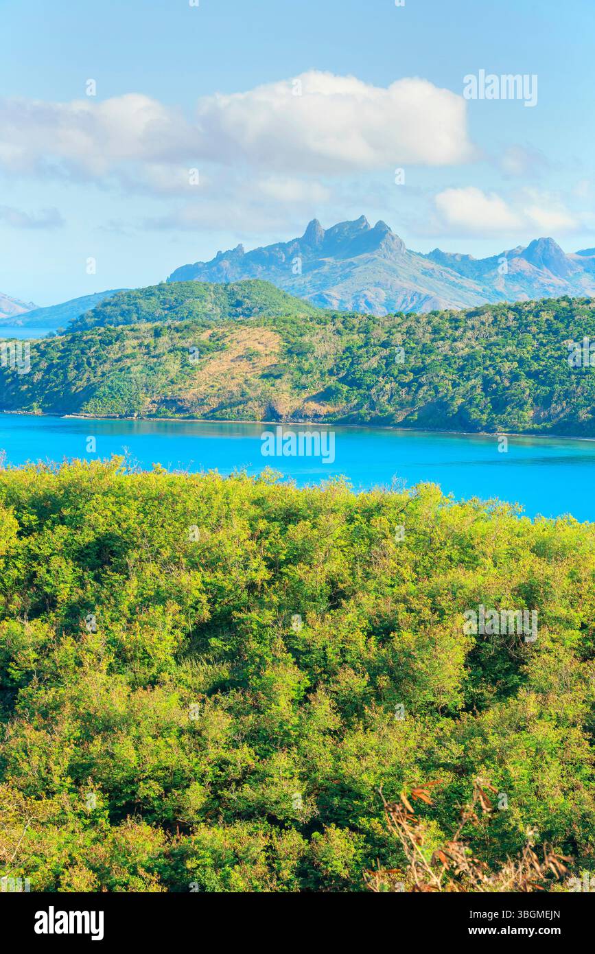 View of Drawaqa Island, Waya and Nanuya Balavu Island, Yasawa islands ...