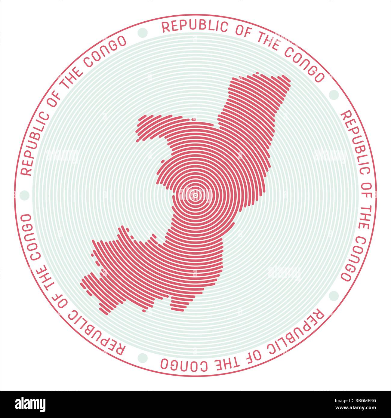Republic of the Congo round logo design. Country shape built of rings ...