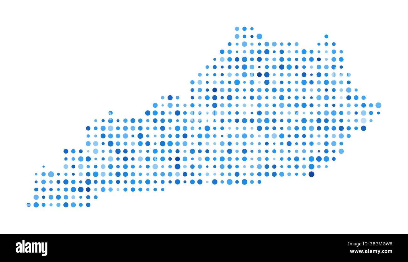 Kentucky Dot Map. US State Digital Style Shape. Kentucky vector image ...