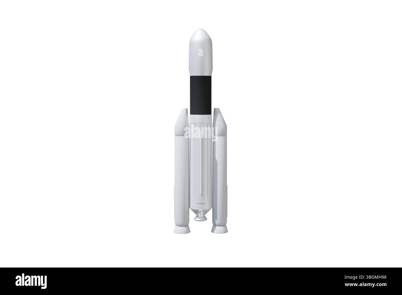 3D model of a reusable launch vehicle on a white background, modern ...