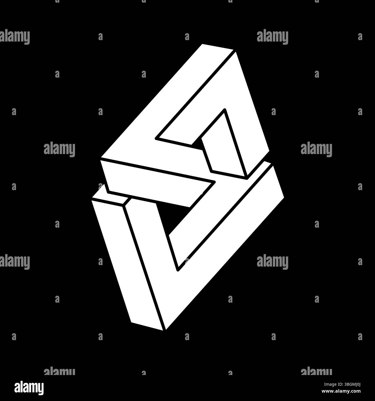 Optical illusion shapes. Optical art object. Impossible figures. Escher paradox Stock Vector ...