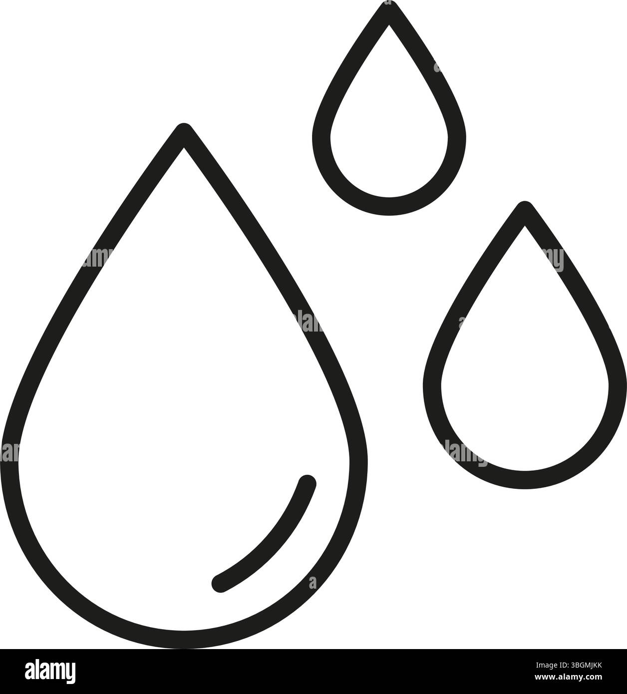 Water Droplets Line Icon. Hydration, Purity, And Freshness Outline ...