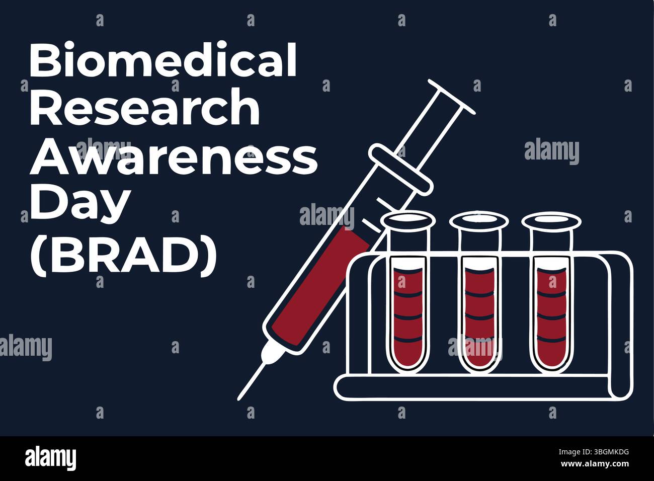 Biomedical research awareness day brad concept illustration featuring ...