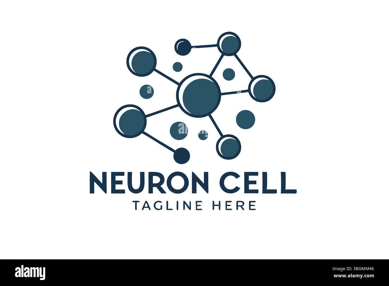 Abstract neuron cell logo illustration with interconnected circles ...