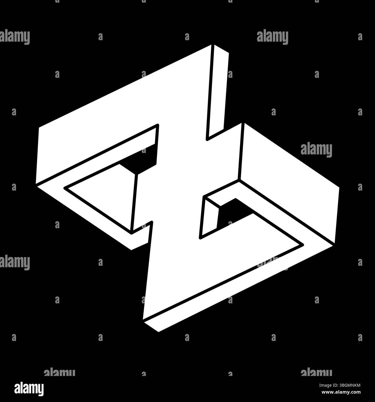 Optical illusion shapes. Impossible objects. Escher paradox. Optical ...