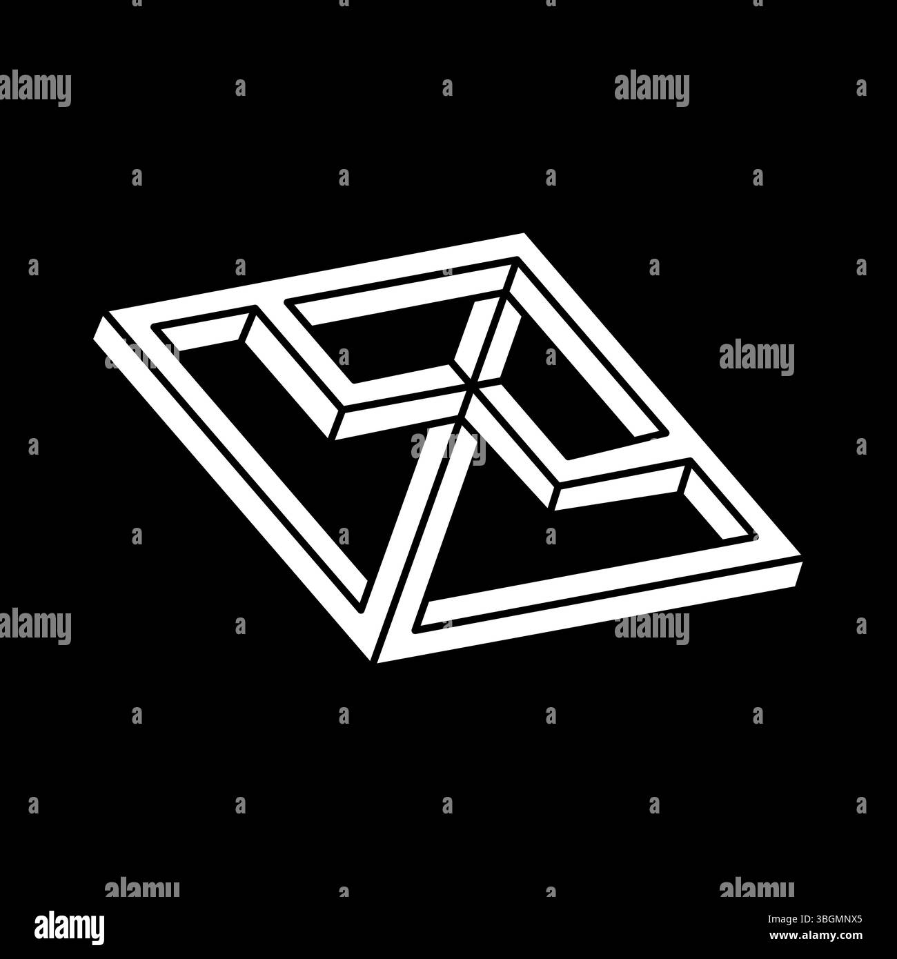 Optical illusion shapes. Optical art. Impossible figures. Line art ...