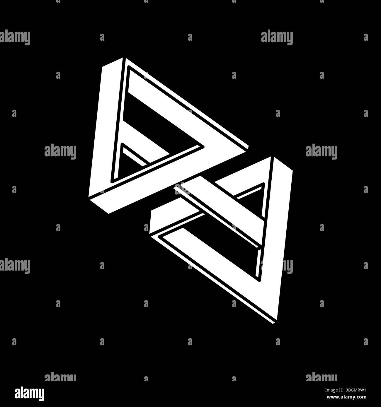 Optical illusion figure. Impossible objects. Escher paradox. Line ...
