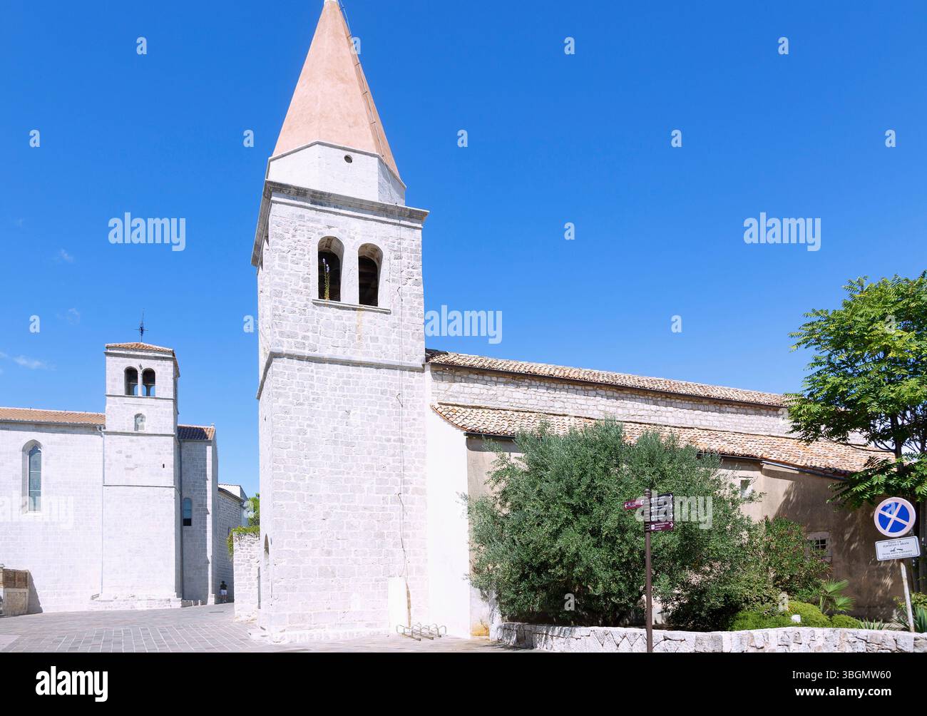 Krk town, island of Krk, Benedictine church Majka Bozja od Zdravlja and ...