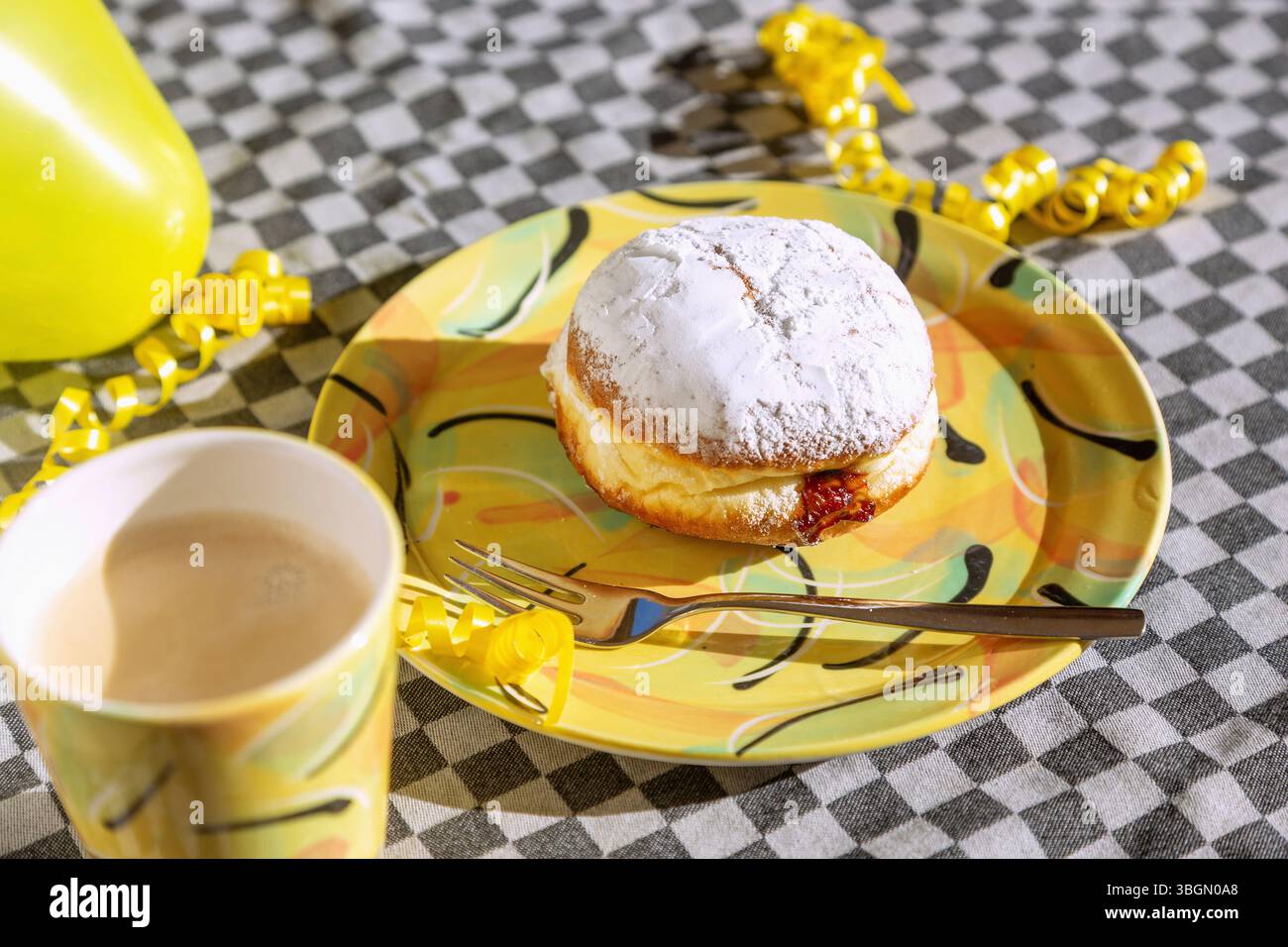 Carnival doughnuts with coffee Stock Photo - Alamy