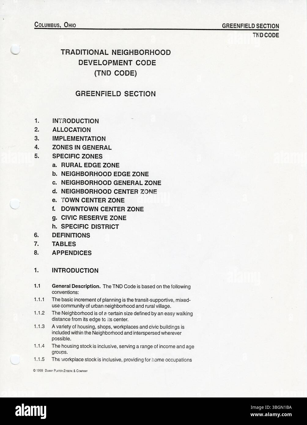 The 1999 report for the Traditional Neighborhood Development Code in ...