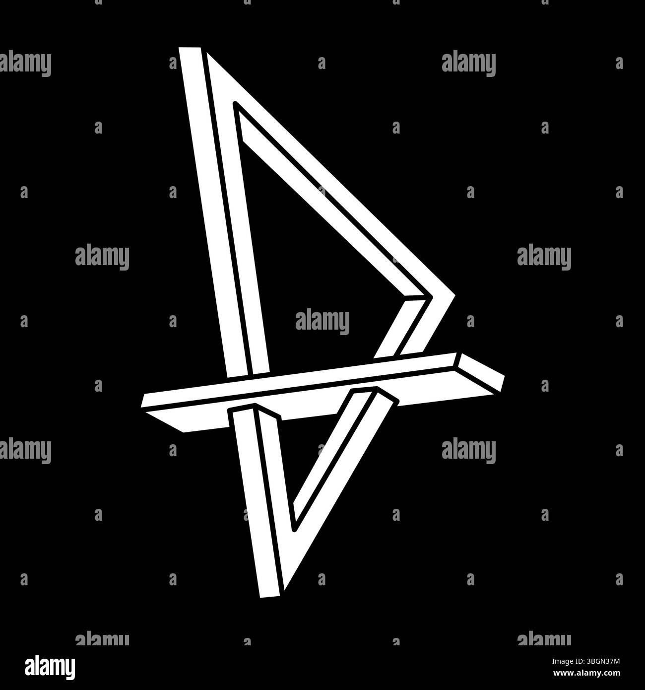 Impossible shape. Sacred geometry figures. Optical illusion. Abstract ...