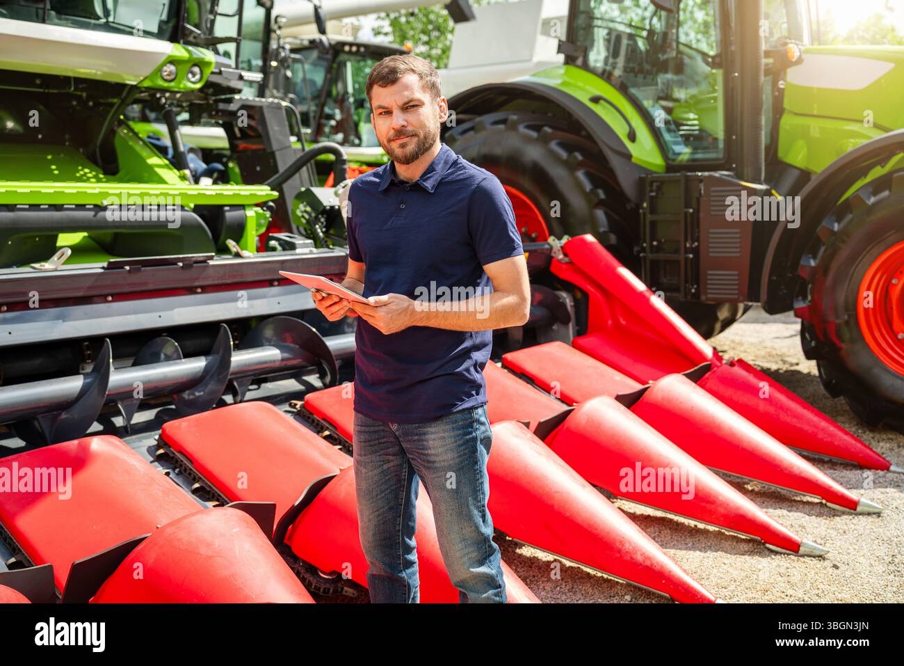 Male farmer near combine hi-res stock photography and images - Alamy
