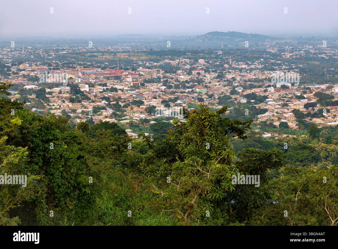 City view of Ho in the Volta region in the east of Ghana in West Africa ...