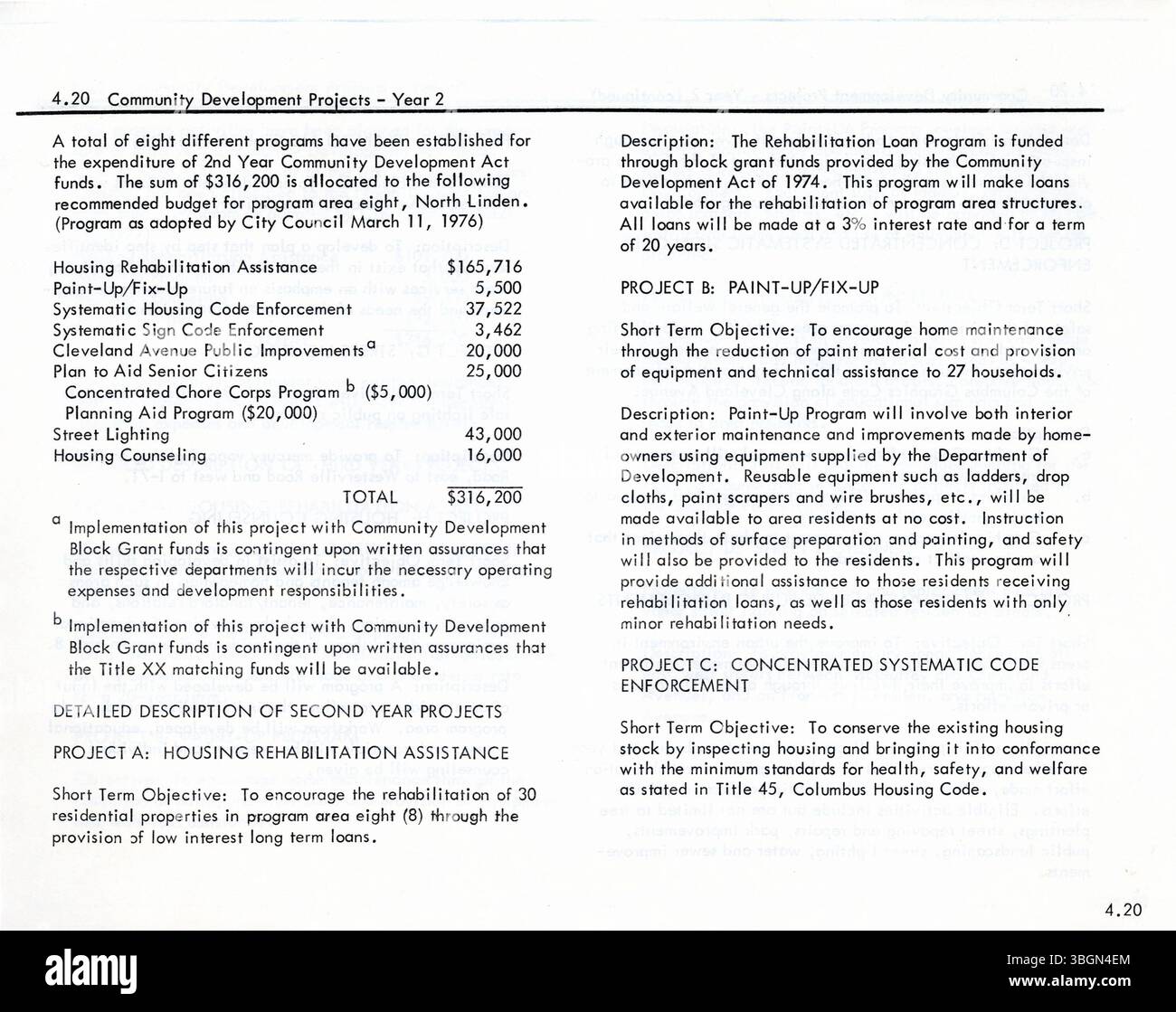 The North Linden Information Profile from 1977 summarizes key planning ...