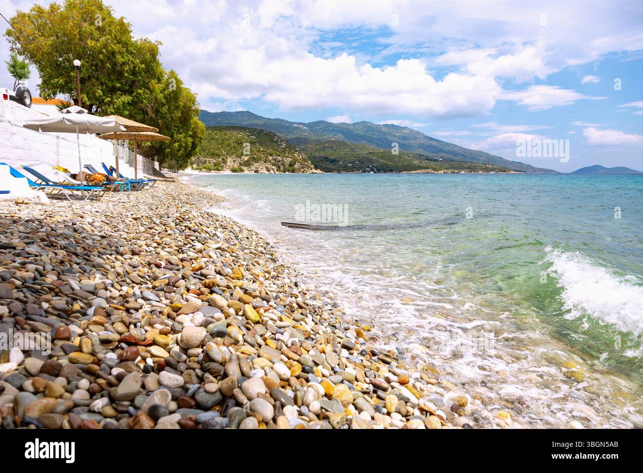 Pebble beach Balos Beach near Ormos Komeika southwest coast of the ...