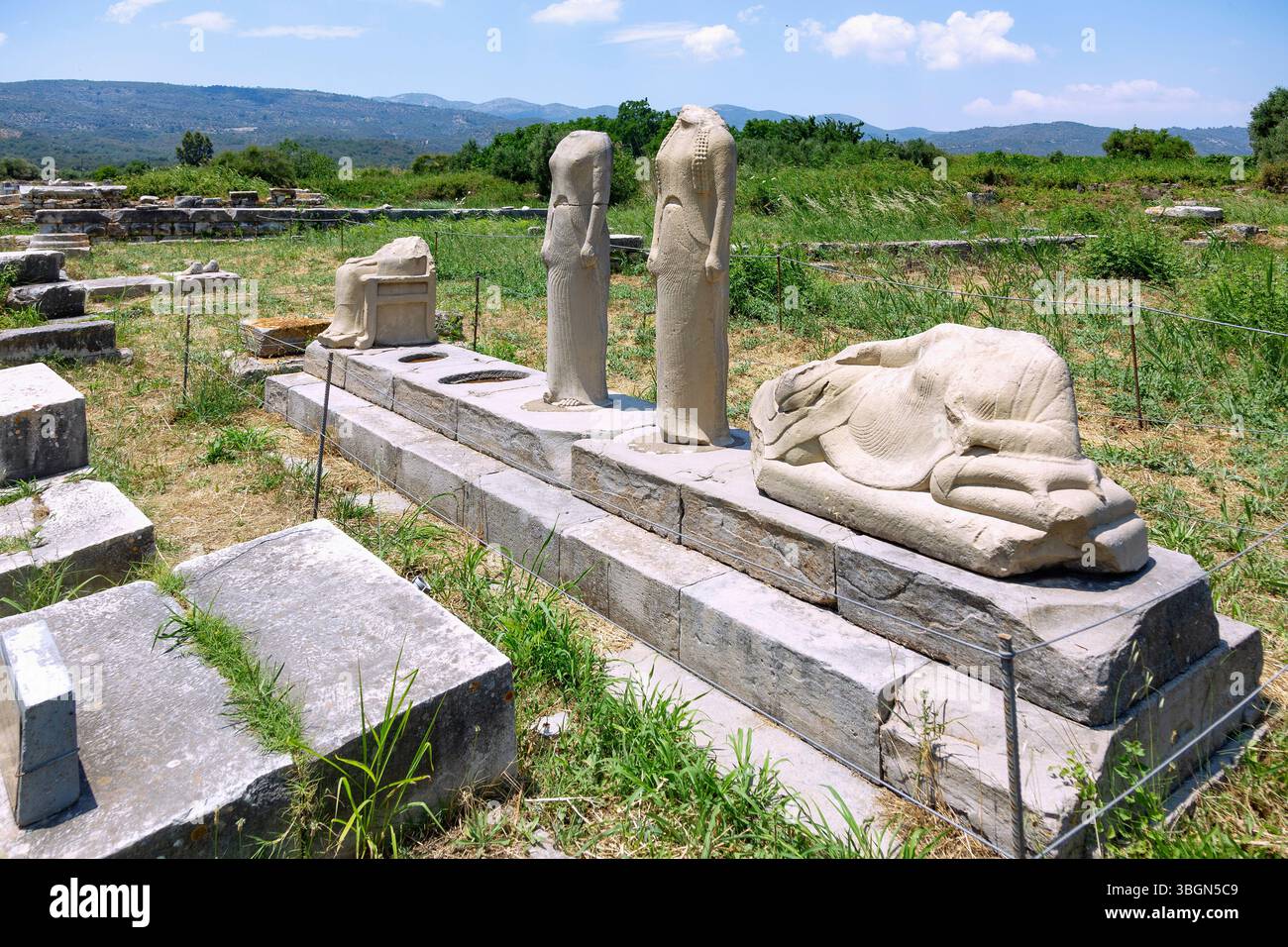 Heraion of Samos, Geneleos sculpture group (copies), archaeological ...