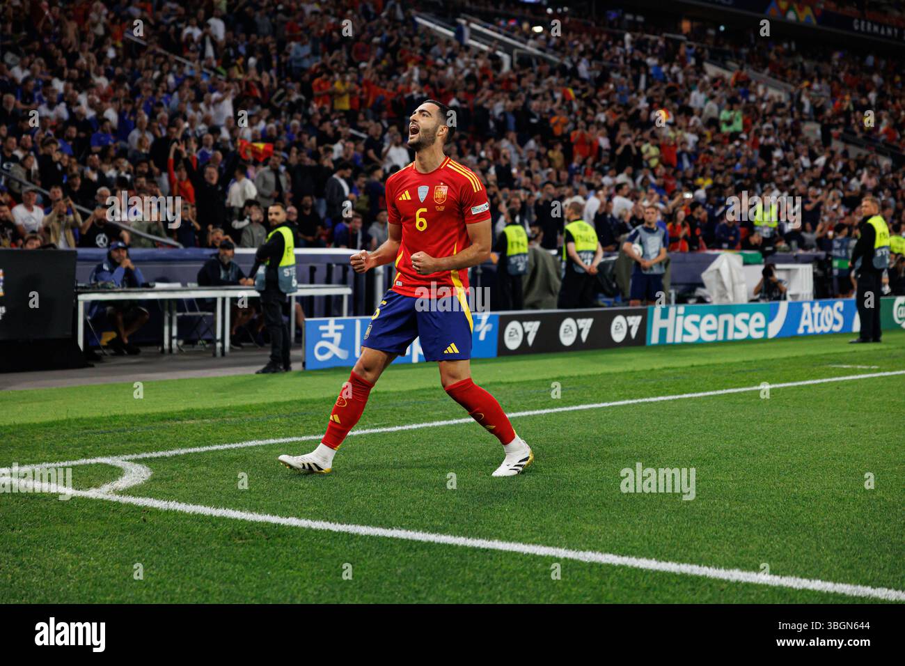 Mikel Merino seen celebratng after scoring goal during UEFA Nations ...