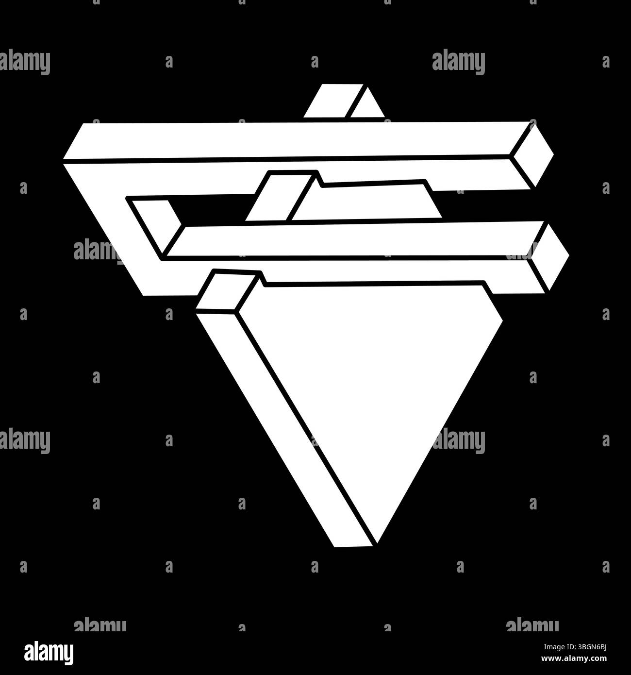 Impossible shapes. Sacred geometry. Optical illusion figure. Abstract eternal geometric object ...