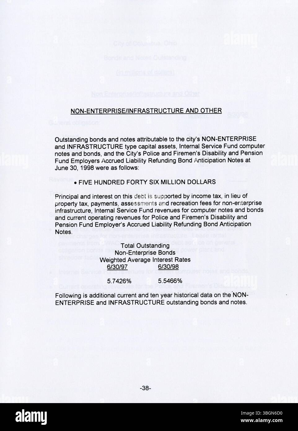 The 1998 City of Columbus report details $1.475 billion in outstanding ...