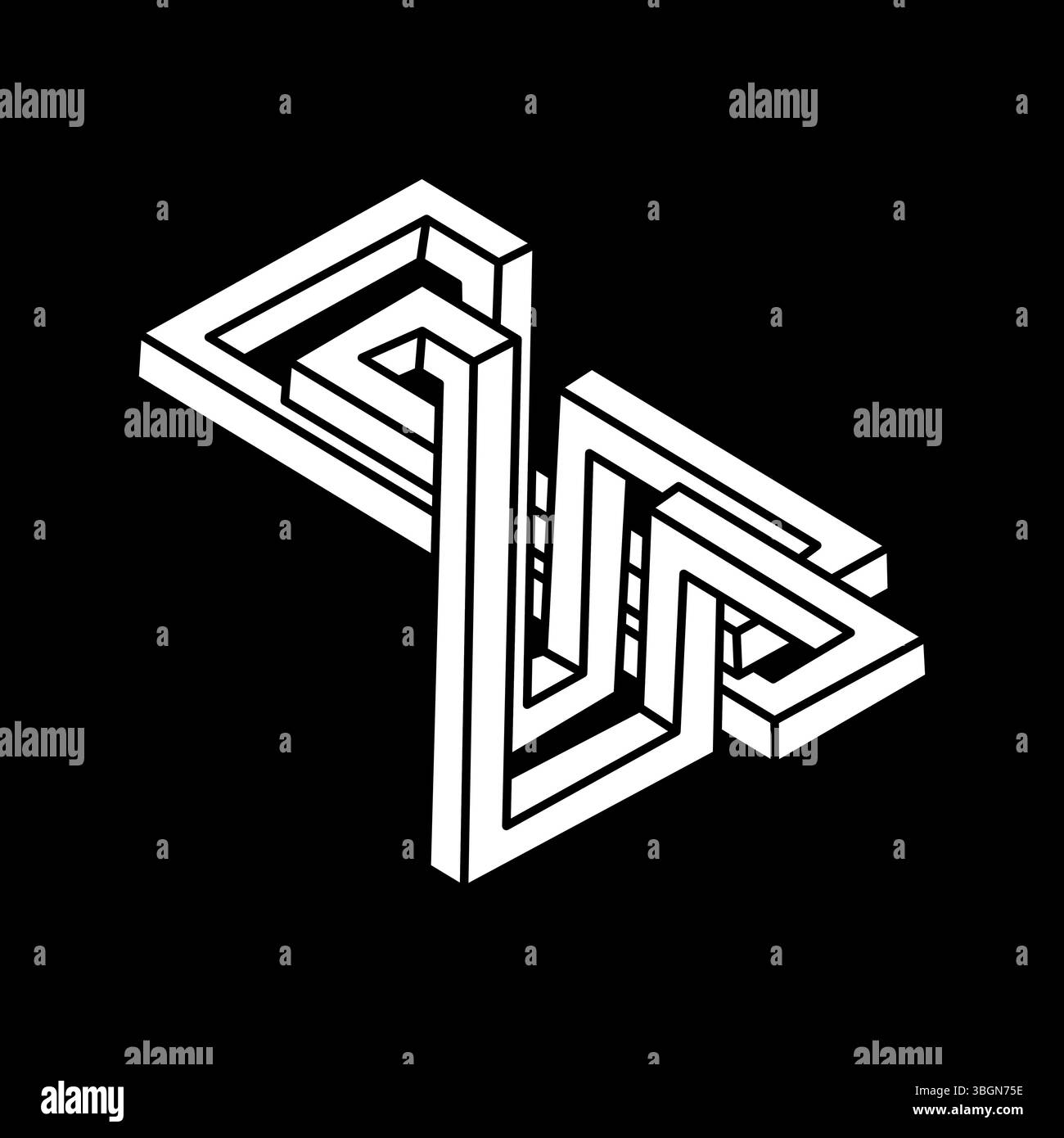 Impossible optical illusion shapes. Optical art. Escher paradox ...