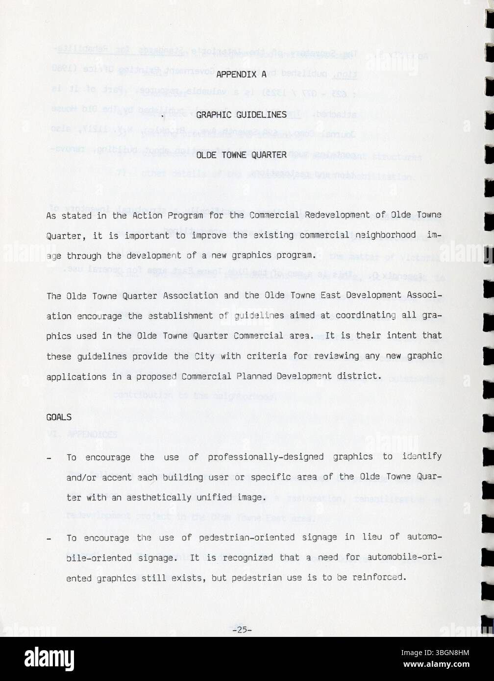 The 1982 Olde Towne East Redevelopment Guidelines outline the ...