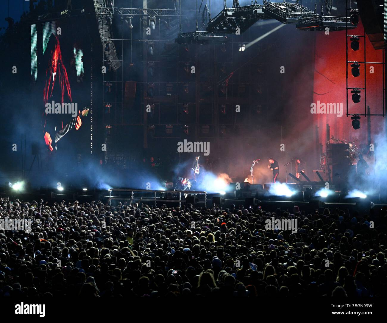 American band Korn performs on the Festival Stage during the Sweden ...
