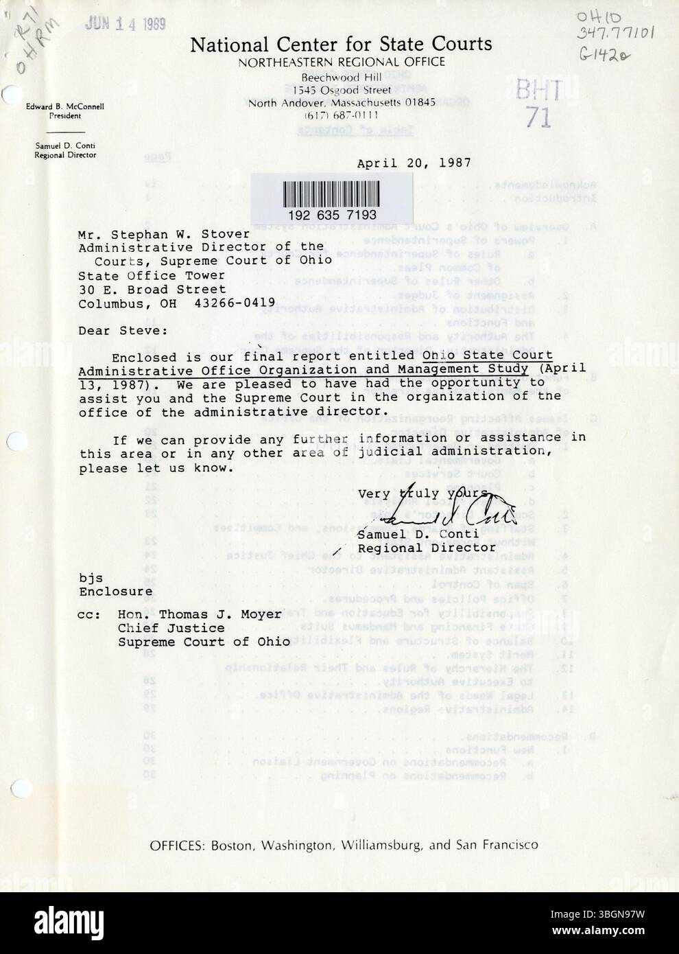 The 1987 Ohio State Court Administrative Office Organization and ...