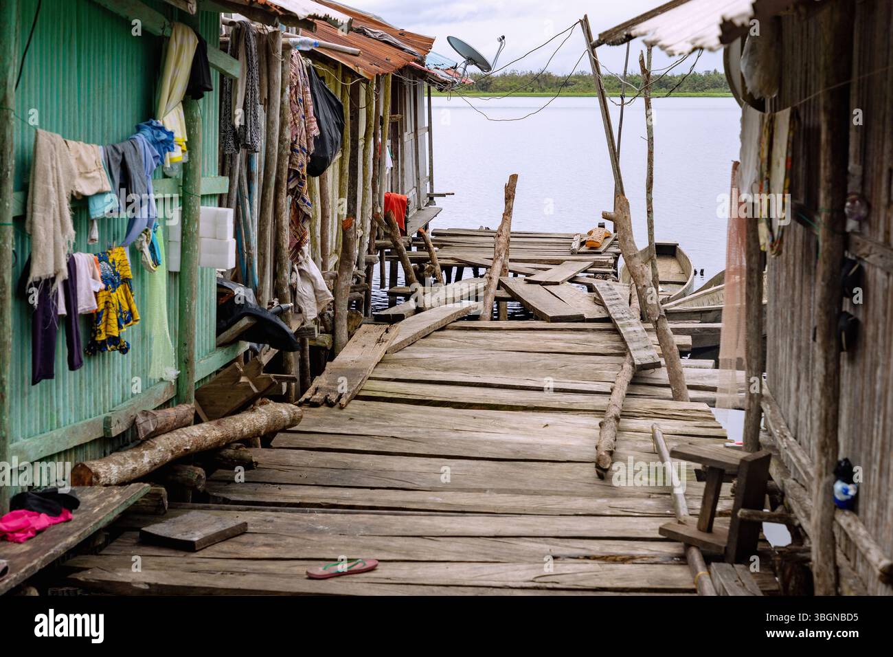 The stilt village of Nzulezo in the Western Region of Ghana in West ...