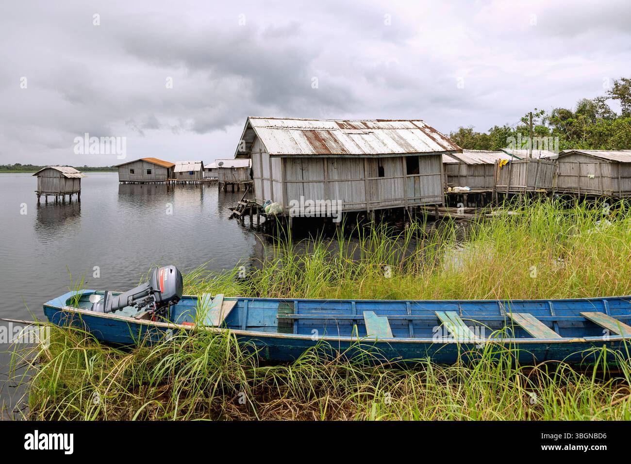 The stilt village of Nzulezo in the Western Region of Ghana in West ...
