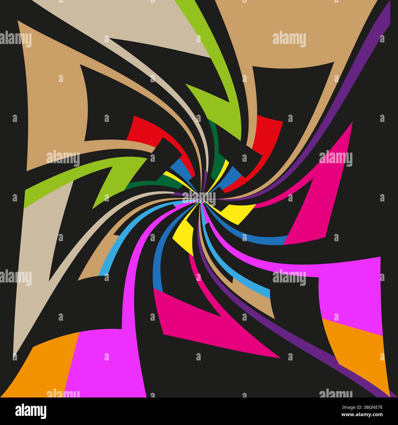Colorful swirl shape. Abstract twisted symbol. Vector spiral graphic ...