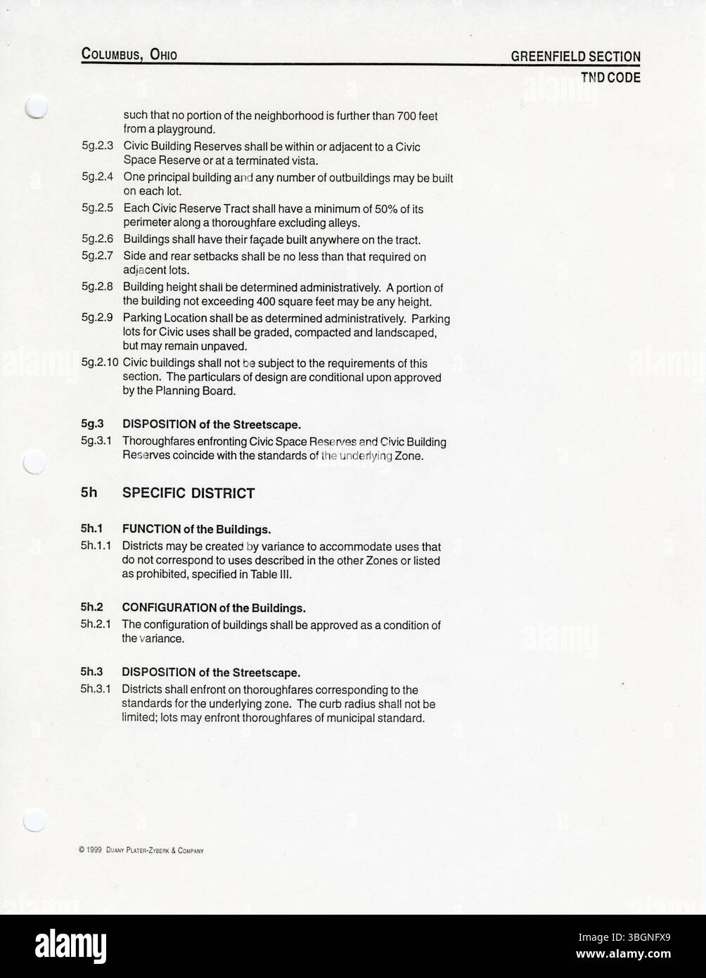 The 1999 Traditional Neighborhood Development Code presents a planning ...
