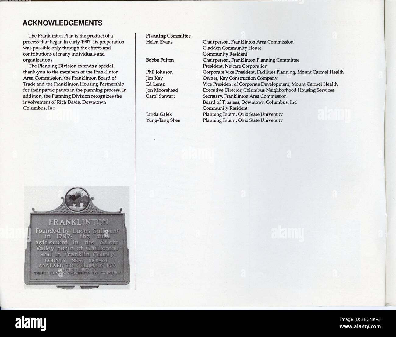 The 1992 Franklinton Plan provides a framework for developing the ...